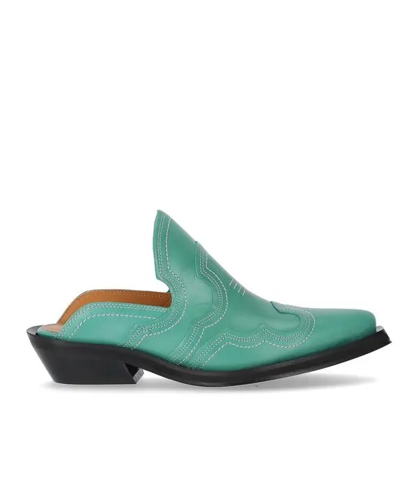 GANNI Western Mule - Green