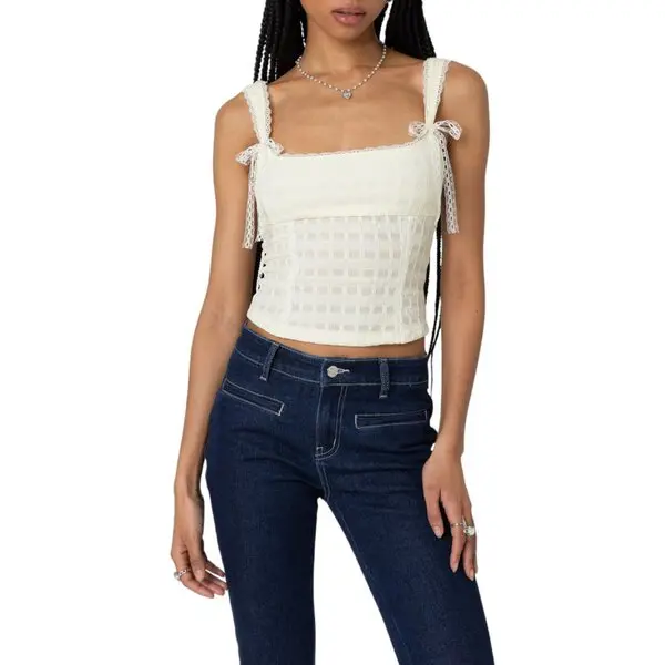 EDIKTED Lace Bustier Corset Top