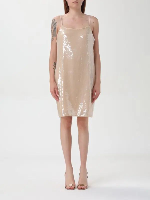 calvin klein beige dress Diana Short Sleeve Midi Dress in Cream main image 1