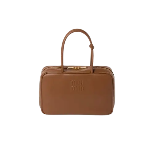 Miu Miu Leather Baguette - Cognac