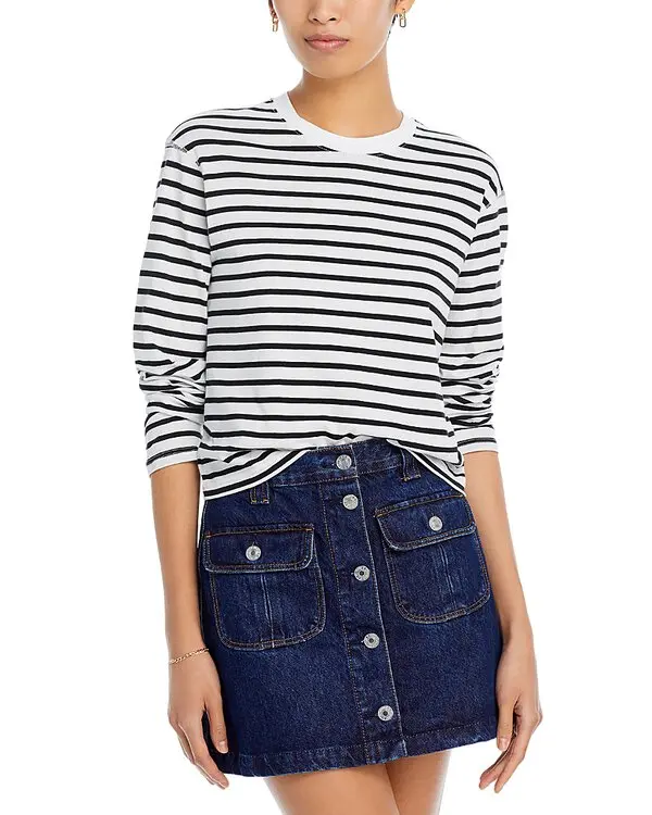 ATM Anthony Thomas Melillo Cotton Striped Top - Black/white