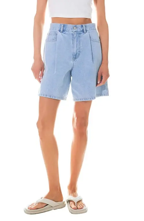 GREY LAB High-waist Wide-leg Denim Shorts