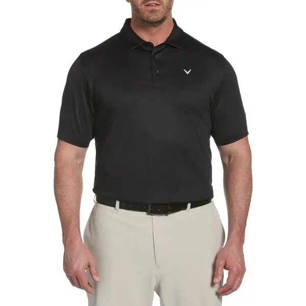 CALLAWAY Big & Tall Swing Tech Solid Polo Shirt - Black