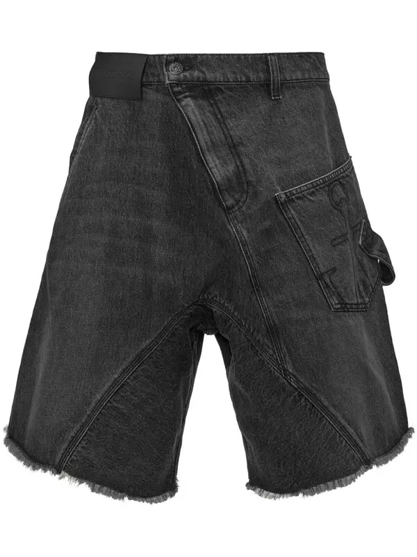 JW Anderson Deconstructed Denim Shorts - Grey