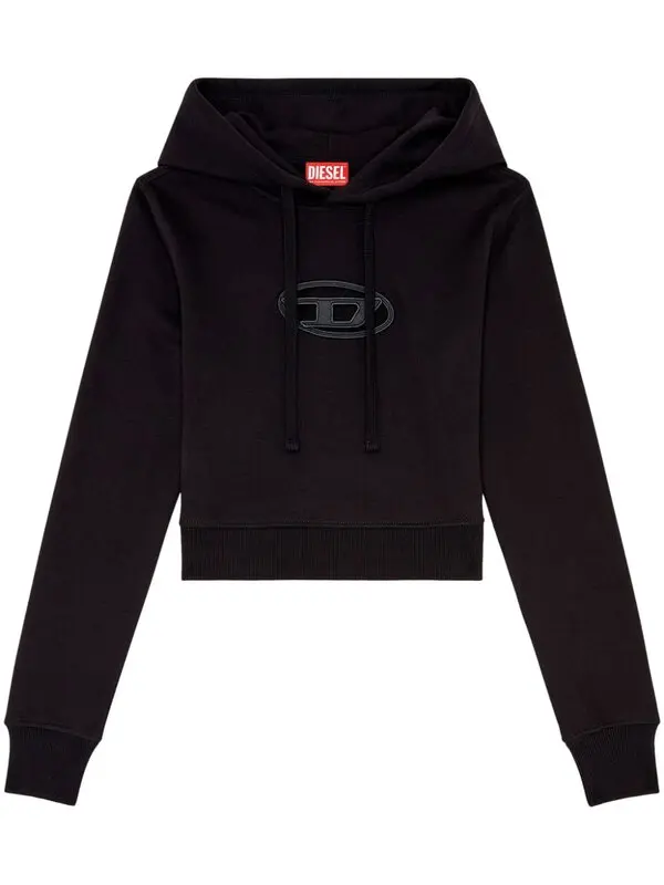 Diesel Logo-patch Drawstring Hoodie - Black