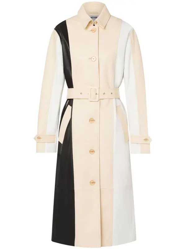 MOSCHINO JEANS Colour-block Leather Coat