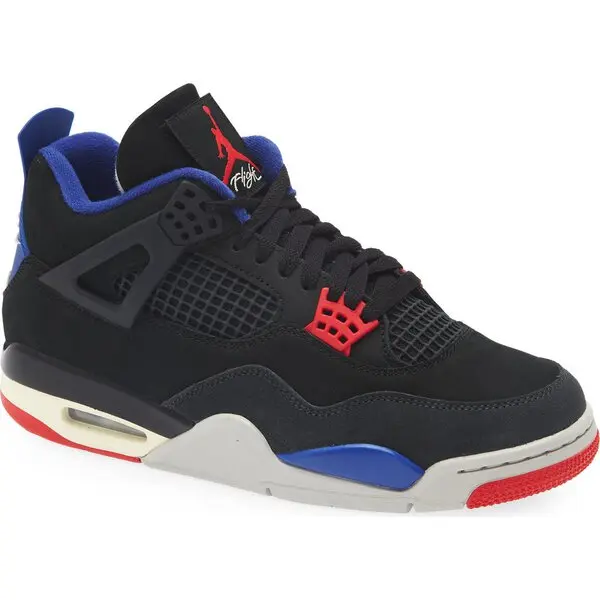 JORDAN Air 4 Retro Basketball Sneaker - 003 Black/fire R