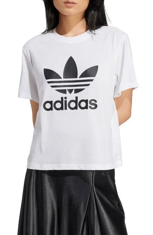 Adidas Adicolor Trefoil Boxy Graphic T-shirt - White