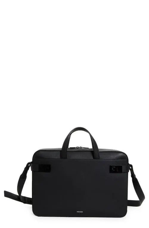 FERRAGAMO Twins Leather Briefcase - Nero