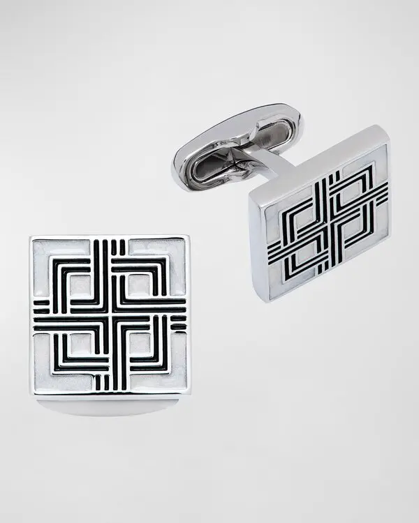 LINK UP Square Enamel Deco Cufflinks
