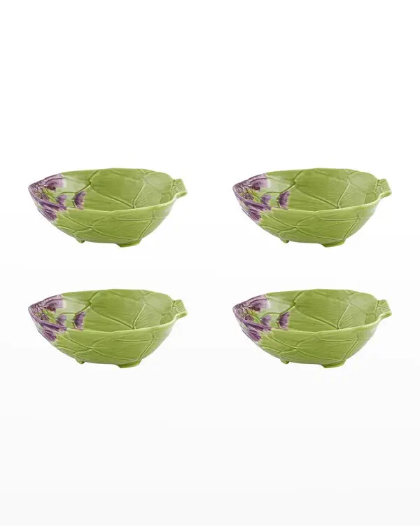 Dishwasher Safe Ceramic Plates Bordallo Pinheiro Artichoke - Green Earthenware Set Of 4 Bread Plates