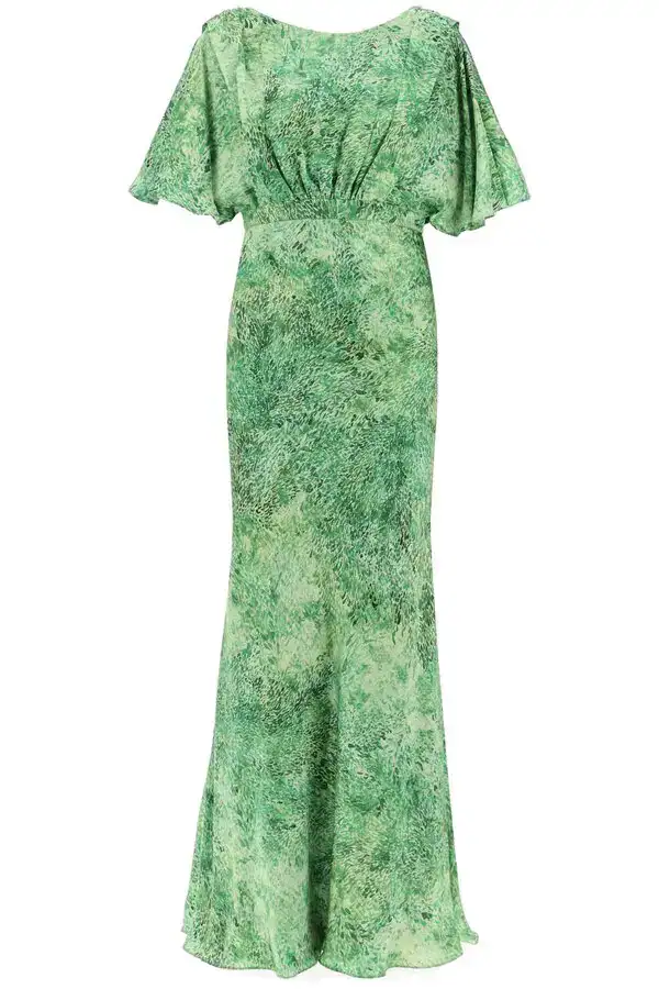 saloni green silk dress Michelle Dress Emerald Green main image 0