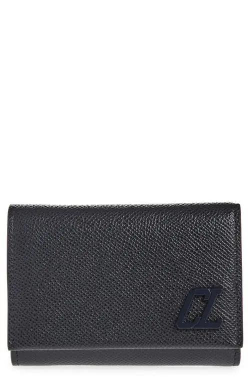 CHRISTIAN LOUBOUTIN Groovy Calfskin Trifold Wallet - Navy