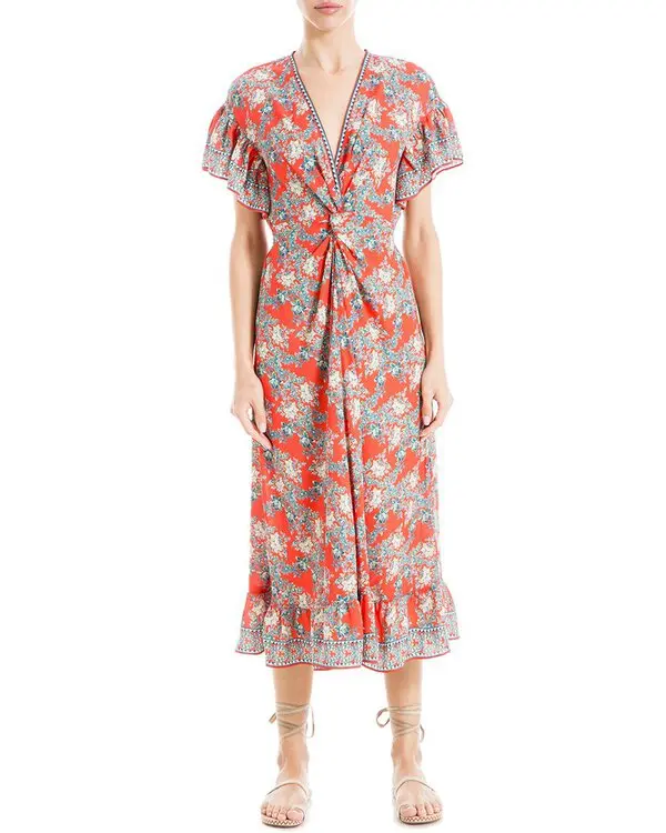 Buy Max Studio Front Twist Midi Dress - Multi At 80% Off | Editorialist