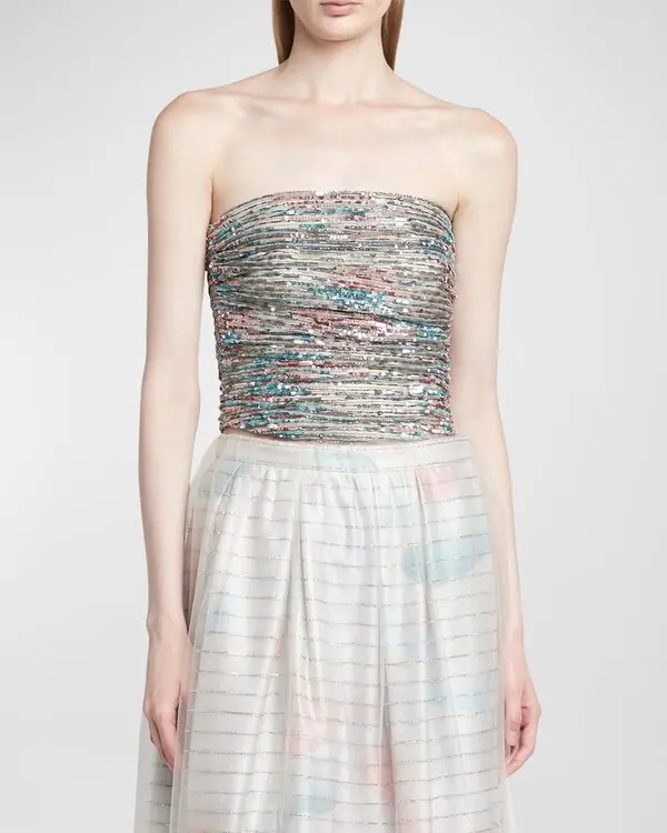 Giorgio Armani Sequin-embellished Bustier Top