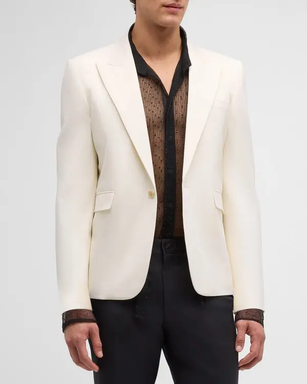 Saint Laurent Single-button Tuxedo Jacket - Gun