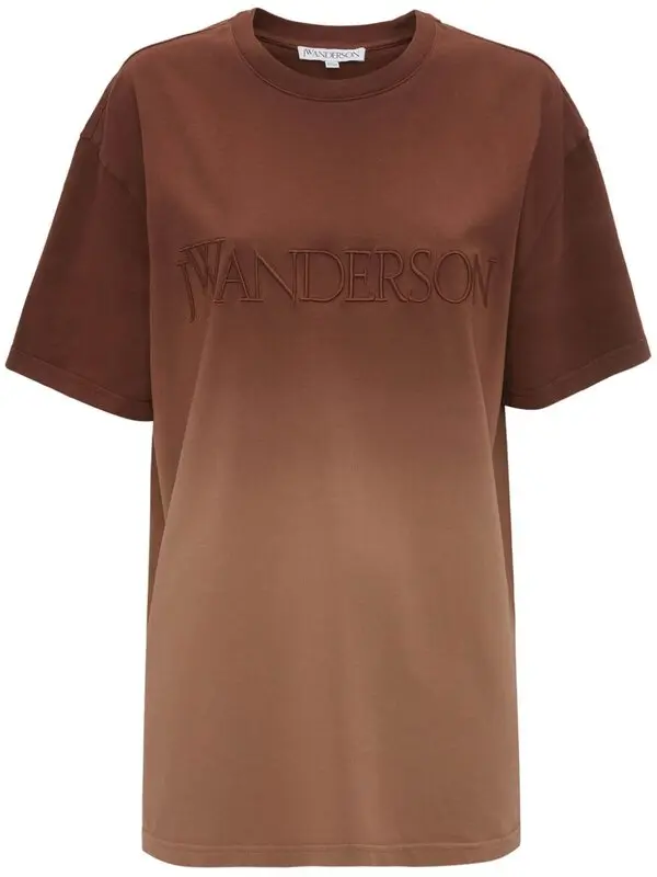 JW Anderson Ombré-effect Cotton T-shirt - Brown