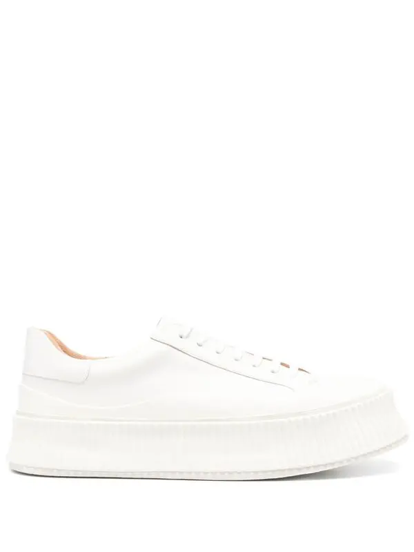JIL SANDER Lace-up Leather Platform Sneakers
