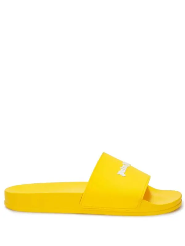 Palm Angels Logo-embossed Slides - Yellow
