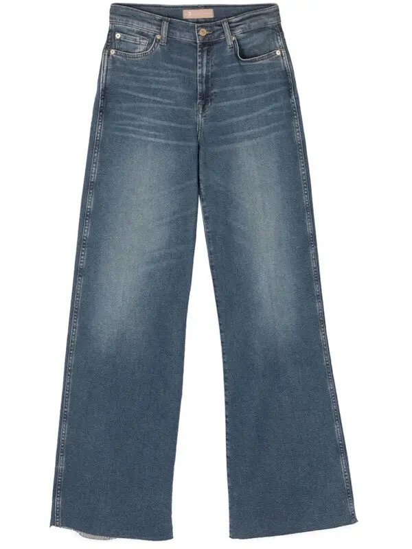7 For All Mankind Lotta High-rise Wide-leg Jeans - Blue