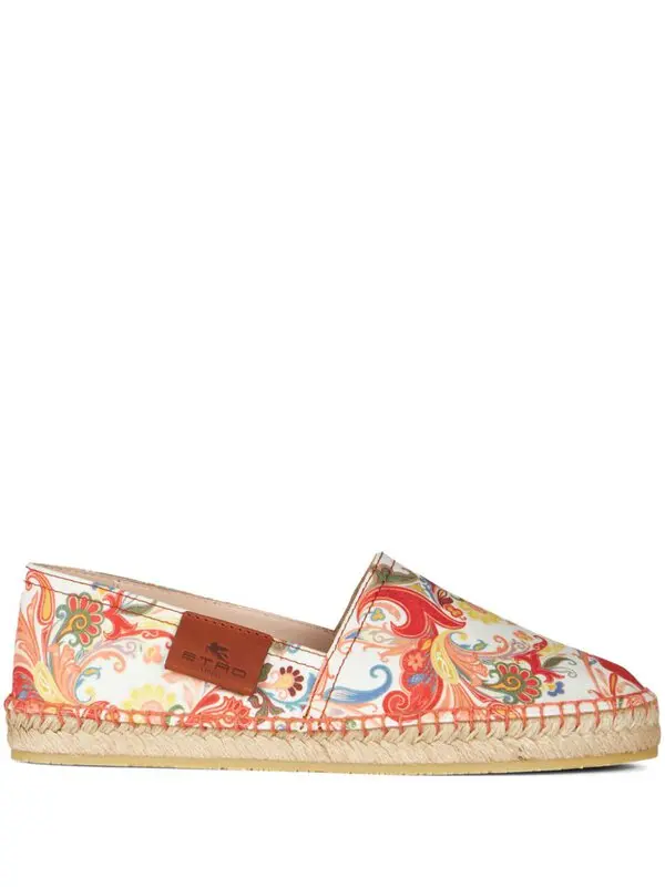 Etro Paisley Print Espadrilles - White