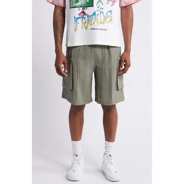 Jungles Oversize Cargo Shorts - Sage | Editorialist