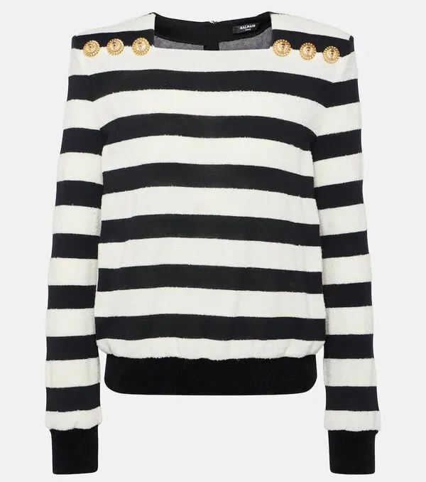 Balmain Striped Jersey Top