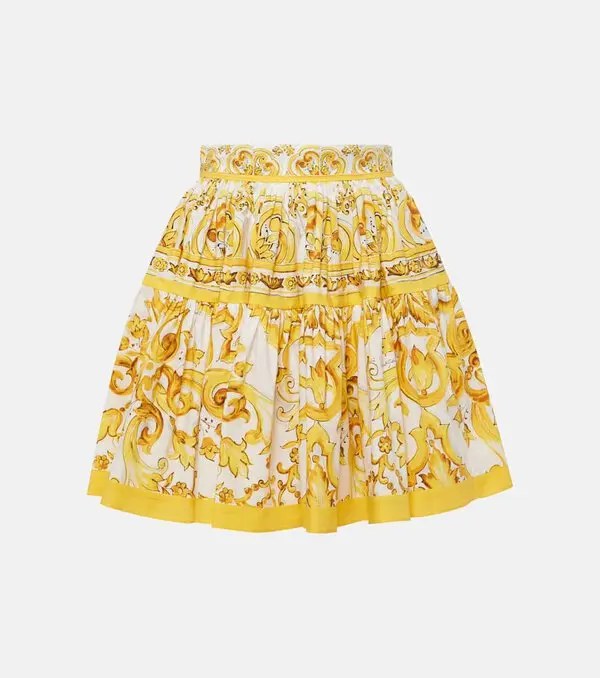 Dolce & Gabbana Majolica Mini Skirt - Yellow
