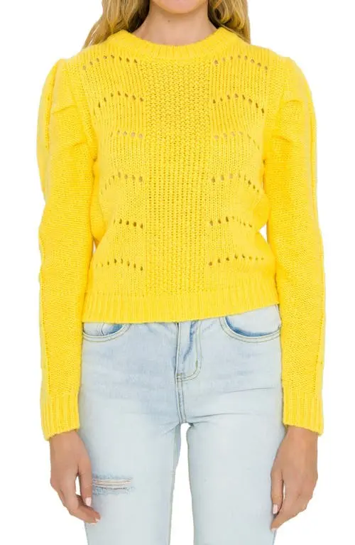 English Factory Pleated Pointelle Sweater