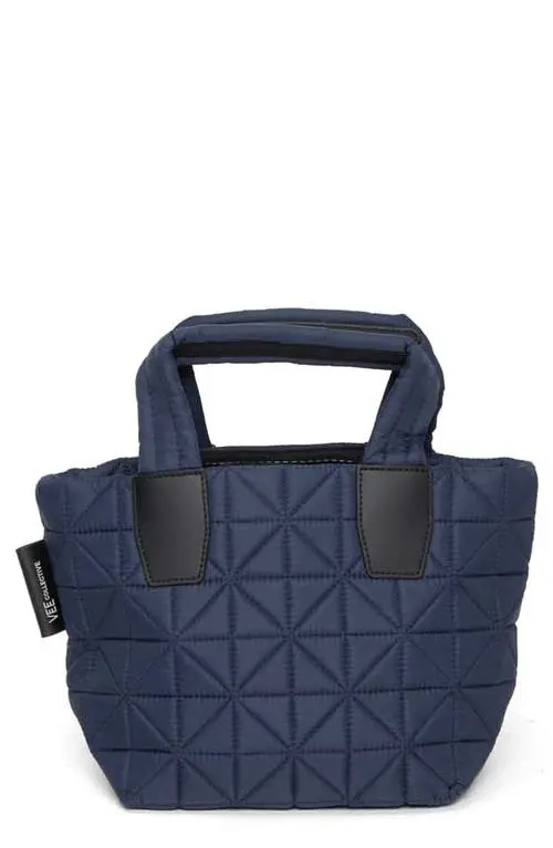 VEECOLLECTIVE Mini Vee Quilted Tote - Midnight Blue