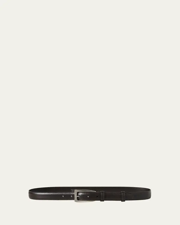 THE ROW Arco Leather Belt - Dark Brown Ans