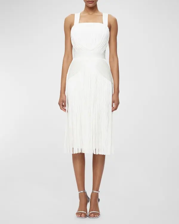 Herve Leger Draped Fringe Marion Dress