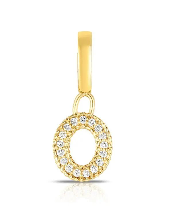 Roberto Coin Princess 18k Diamond Initial "o" Charm - Yellow Gold