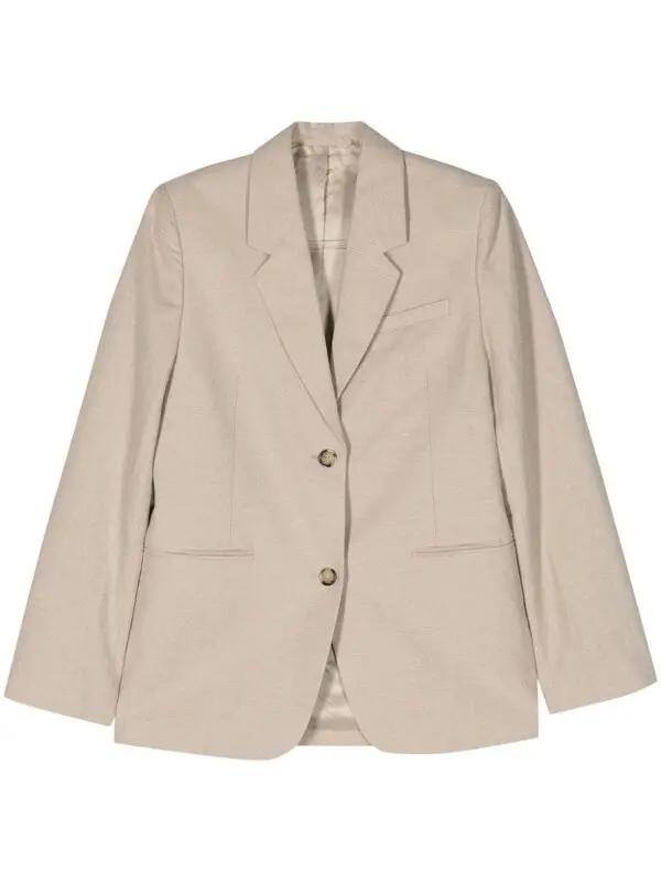 TOTÊME Single-breasted Linen-blend Blazer - Neutrals