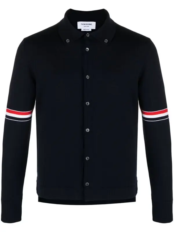 Thom Browne Rwb Stripe Wool Cardigan