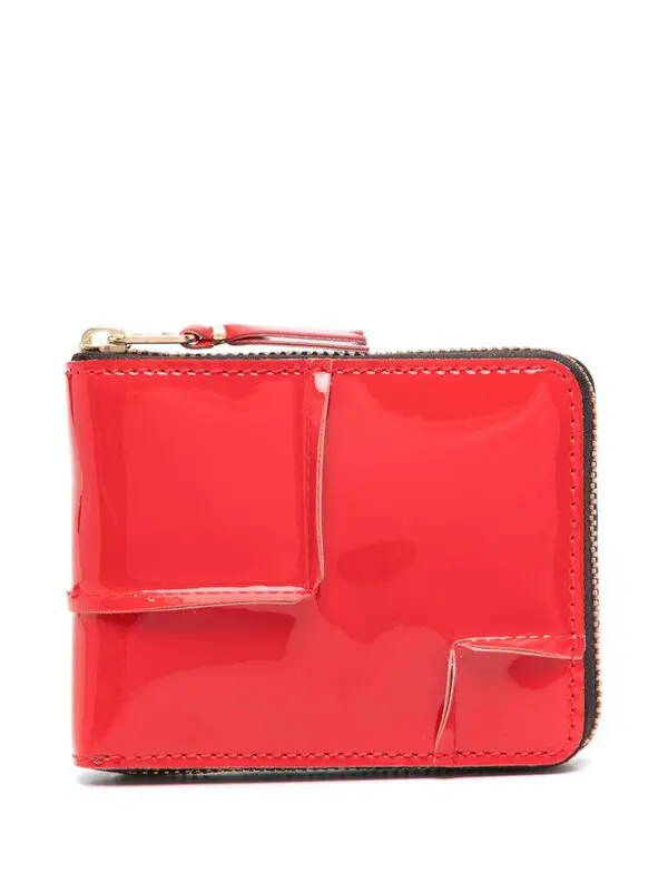 Comme Des Garçons Exposed-seams Zip-up Wallet - Red