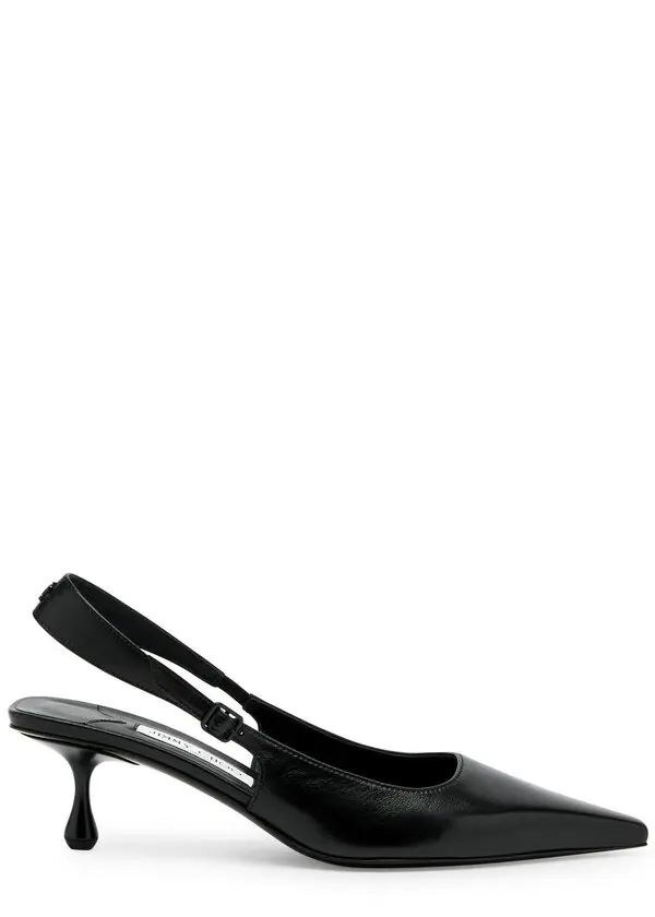 JIMMY CHOO Amel 50 Slingback Leather Pumps - Black