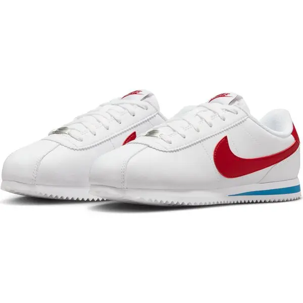 Nike Cortez Leather Sneakers - White/ Varsity Red/ Blue