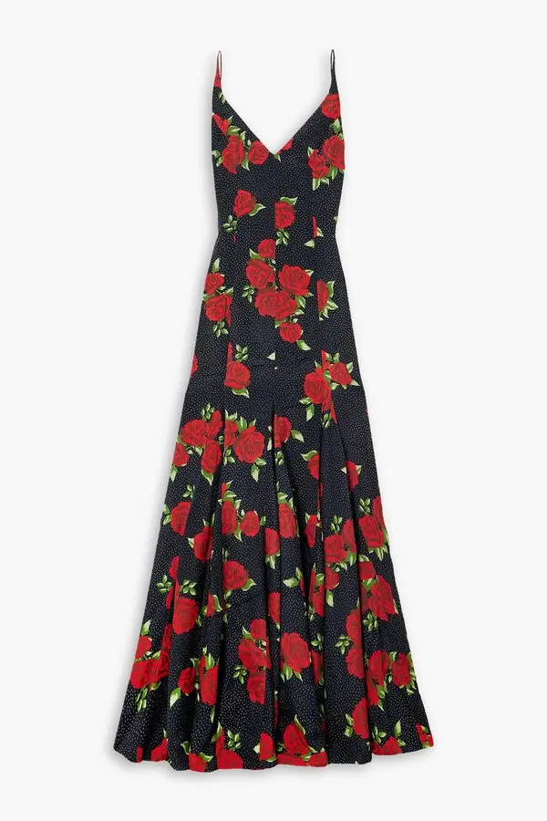 MARKARIAN Marylin Pleated Printed Gown