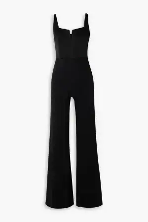 Galvan Paneled Crepe Jumpsuit In Black 80% Off Editorialist