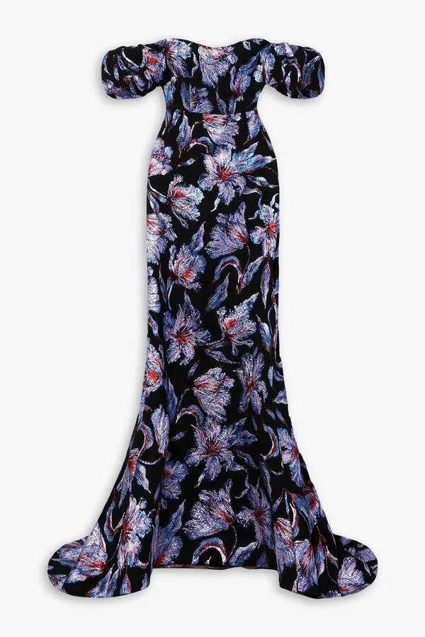 MARKARIAN Astaire Off-the-shoulder Brocade Gown