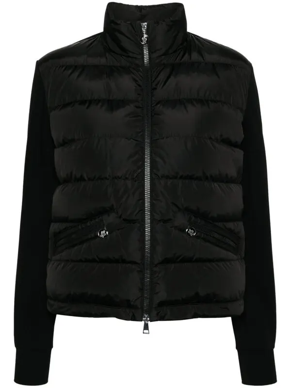Moncler Panelled Puffer Jacket - Black