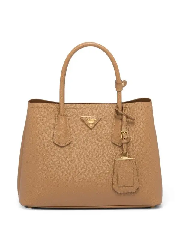 Prada Saffiano Leather Tote Bag - Brown