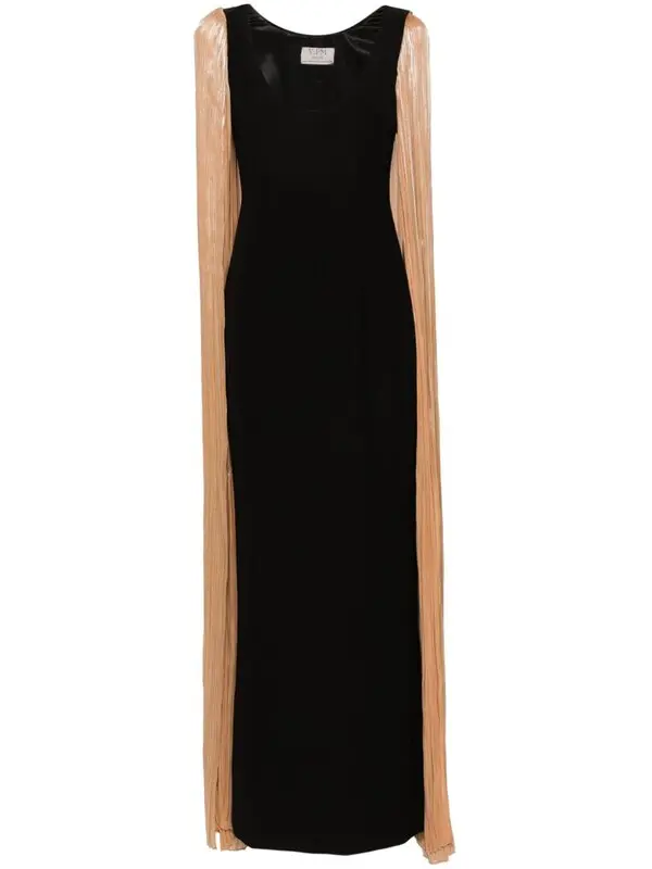 V:PM ATELIER Cape-insert Gown - Black