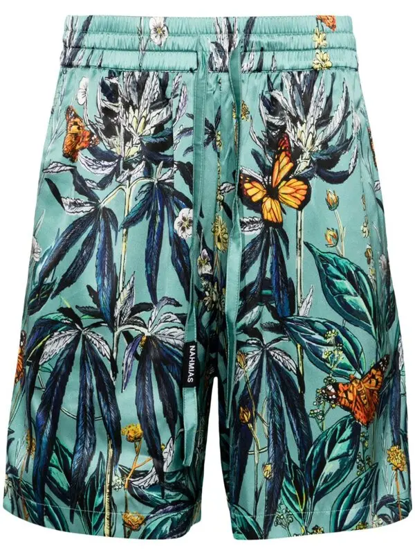 NAHMIAS Botanical Silk-blend Shorts
