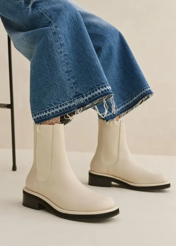 Me+Em Chunky Chelsea Boot In Off White 70% Off Editorialist