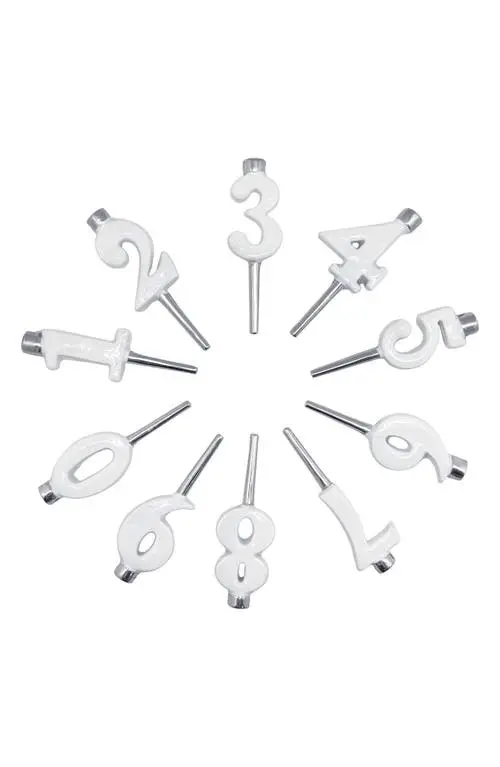 MARIPOSA Enamel Recycled Aluminum Number Candleholder Set - Clear