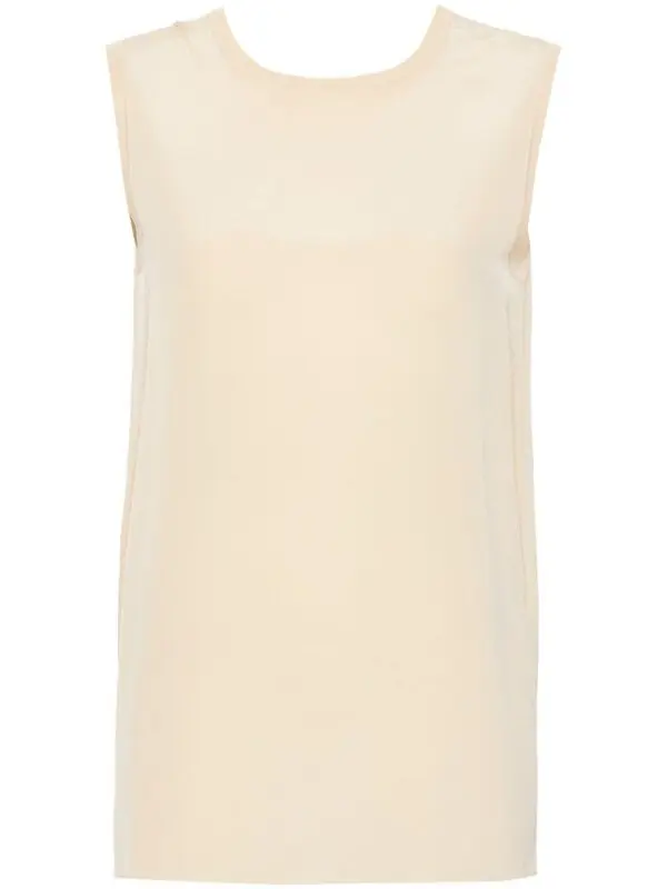 JOSEPH Ribbed-trim Silk Blouse - Neutrals