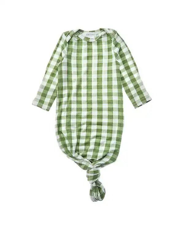 Buy ANGEL DEAR Gingham Knotted Gown - Green At 42% Off | Editorialist