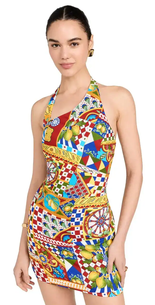 venus printed bodycon dress Seven Wonders Halter Mini In Phaedra Print - 60% Off perfect for sunny days color-group:dion-dress formal navy blue dress Talla:2XL